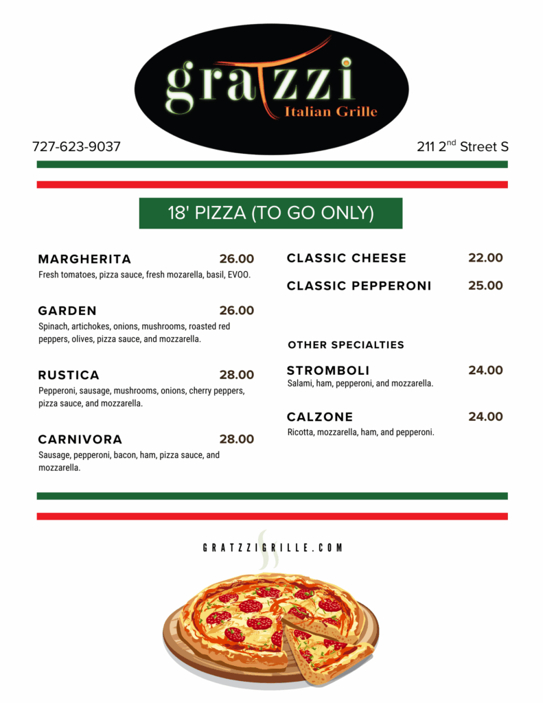 Pizza Menu